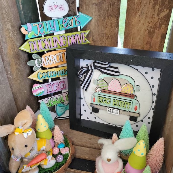 Easter Bunny Street Sign File SVG, Glowforge, Luckyheartdesignsco - Etsy