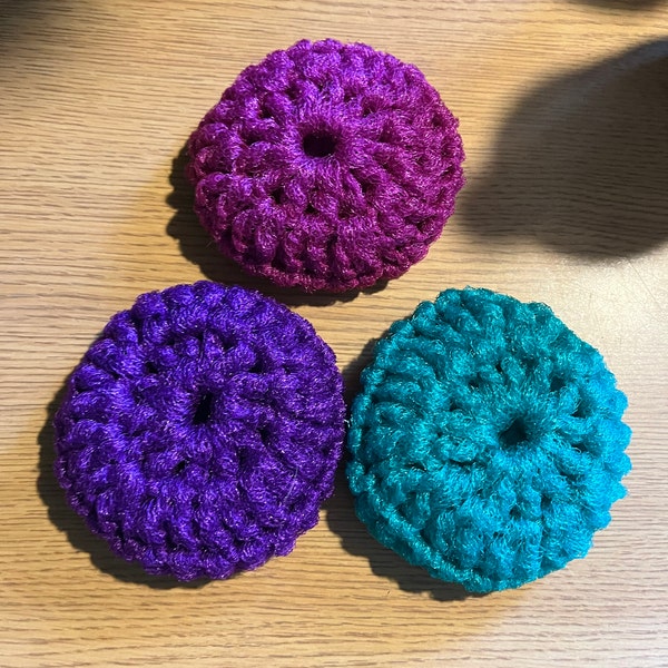 Puffy Scrubbie - Double Layer Nylon Net Scrubbie, Set of 3 - 6, Approx ...