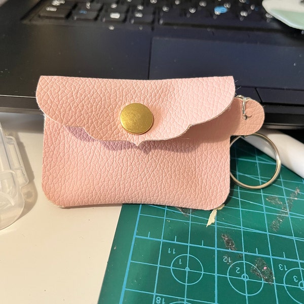 Fancy Mini Coin Purse SVG Template Faux Leather Key Fob Coin Pouch Cut ...