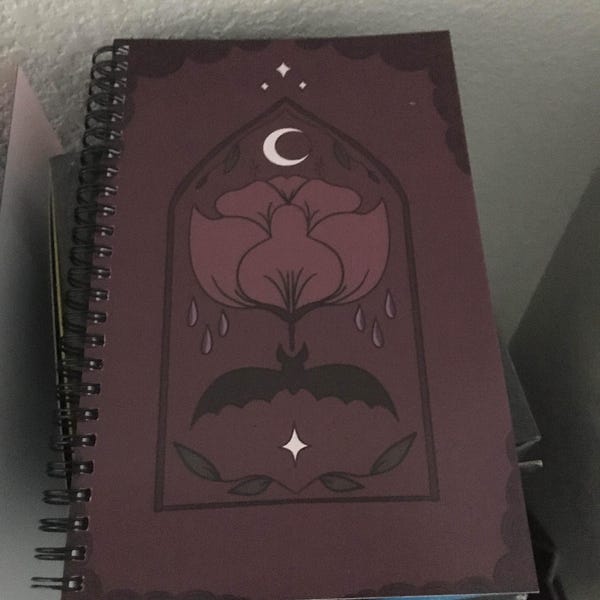 Goth Postcard Skull and Floral Print Spooky Stationery Design Goth Mail ...