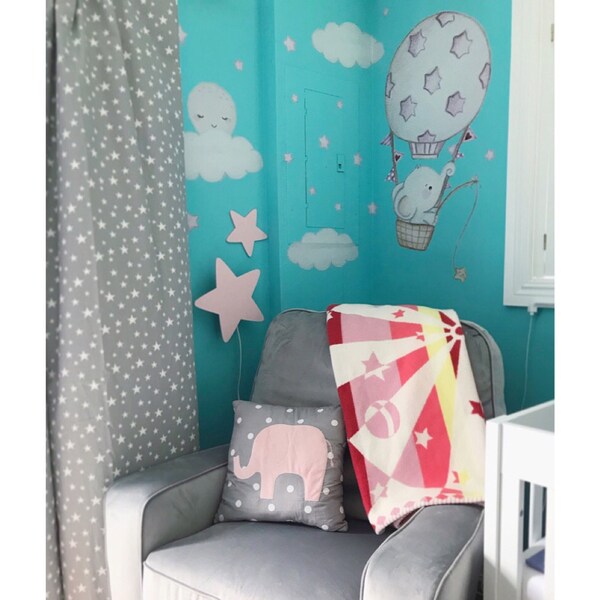 Pink Star Night Light, Led Wall Lamp for Nursery, Kids Decoration ...