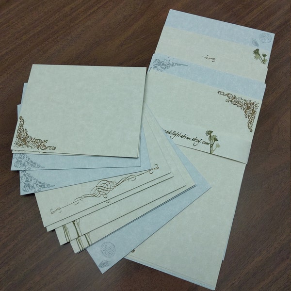 Handmade Stationery Set, Writing Paper With a Blue Lily and Dragonfly ...