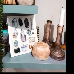 Crystal Wall Art,vintage Crystal Illustration, Boho Wall Decor, Quartz ...