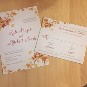 Autumn Wedding Invitation, Fall Wedding Invitation, September Wedding ...