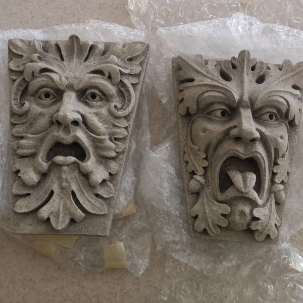 Green Man, Mouth of Truth, Keystone Leaf Face, Greenman, Garden Art ...