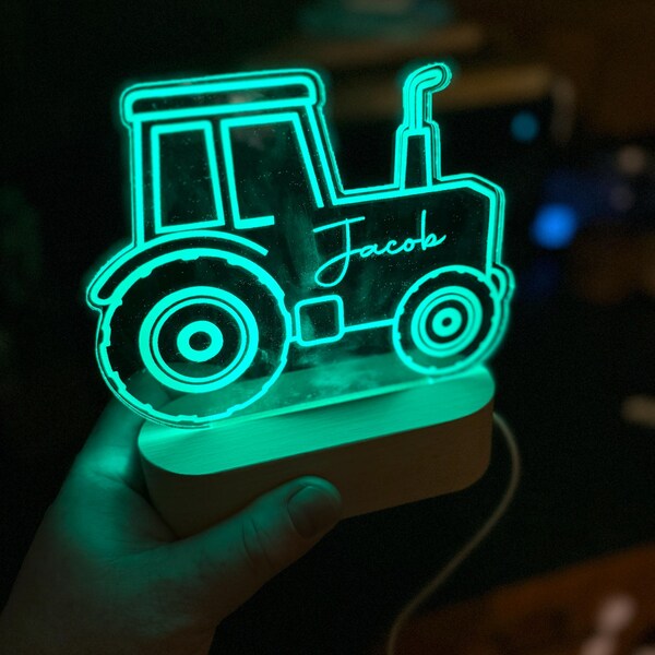 Personalised Tractor Night Light,nursery Decor,kids Gift,night Light ...