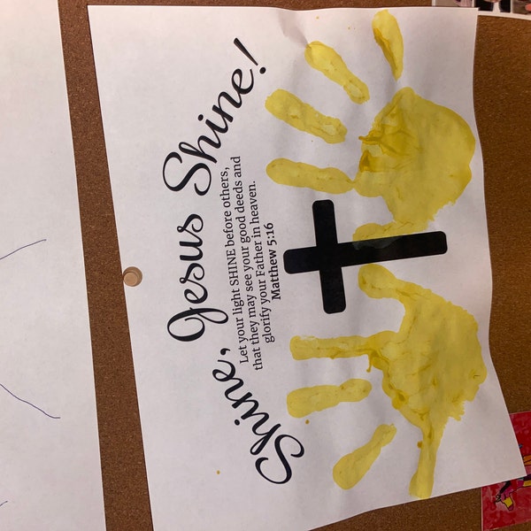 Shine Jesus Shine Handprint Craft, Printable, Matthew 5:16, Let Your ...