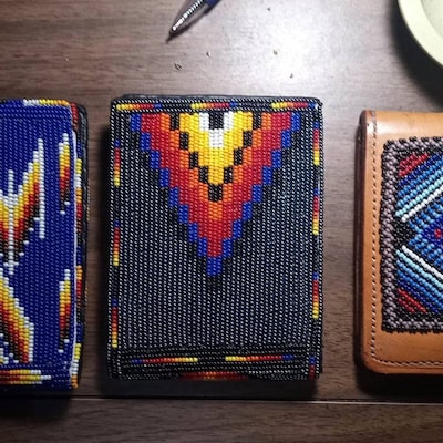 Wallets Handmade Beaded Wallet With Intricate Beadwork Bifold Wallet ...