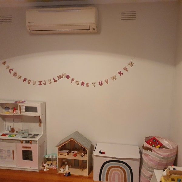 Pink ABC Garland. Alphabet Garland. Nursery Wall Decor. Educational Toy ...