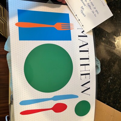 Learn to Set the Table Placemat, Personalized Children Placemat ...