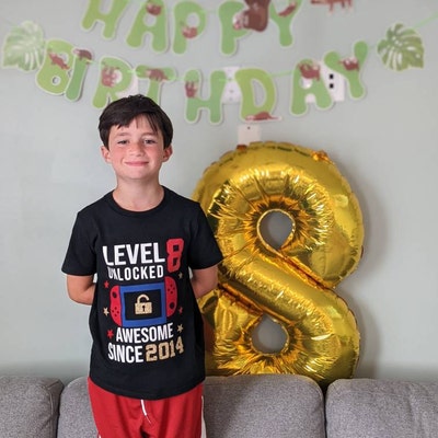 Level 8 Unlocked SVG 8th Birthday Boy Gamer 8 Years Old Joystick for ...