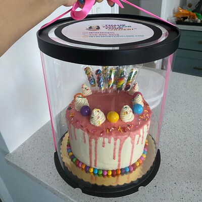 10 Sets 10 Diameter by 12.5 Tall Clear Round Cake Boxes, See Through ...