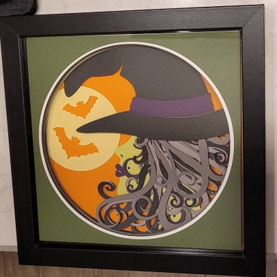 3D WITCH Svg HALLOWEEN Shadow Box Svg for Cricut for Silhouette - Etsy