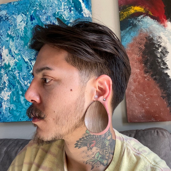 Teardrop Concave Ear Gauges From Brazil Nut - Dropshaped Concave Ear ...