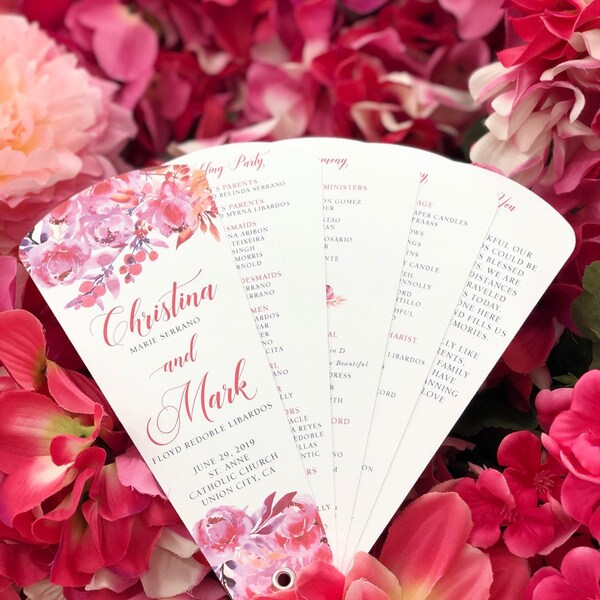 Wedding Program Fans, Petal Fan Programs, Fan Programs - DIY Petal Fan ...