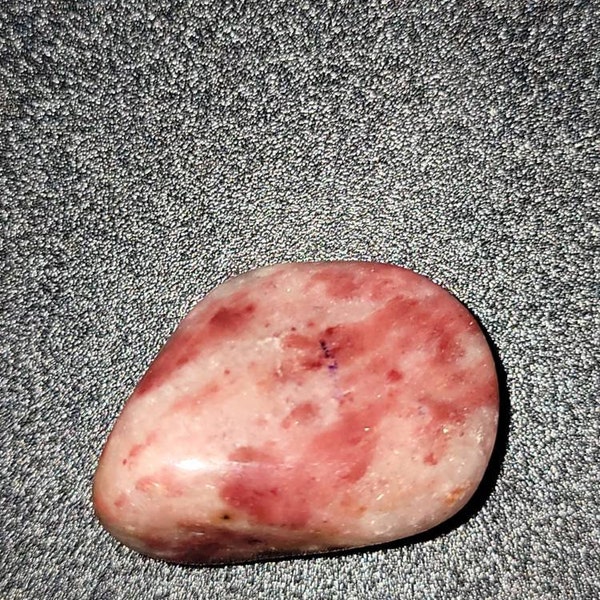 Thulite Rosalite Crystal - Tumbled Stone Polished Gemstone / Emotional ...