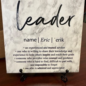 Marble Mentor Plaque With Stand, Thank You Mentor Sign, Custom Boss Appreciation for Retirement ...
