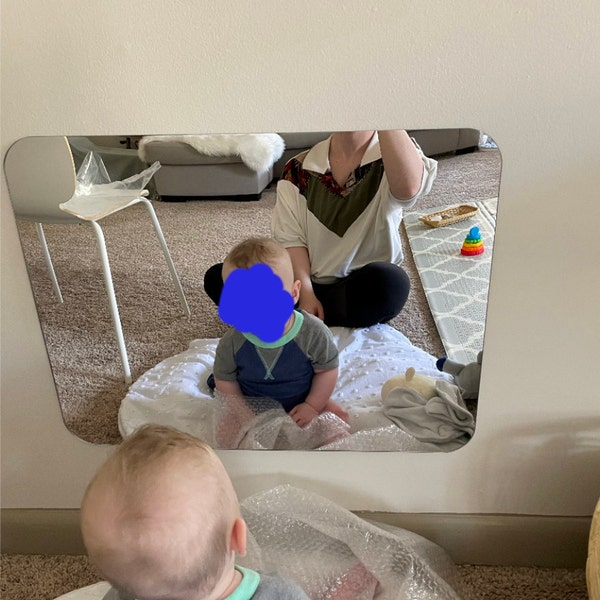 Rectangle Shatterproof Acrylic Safety Wall Mirror With Rounded Corners ...