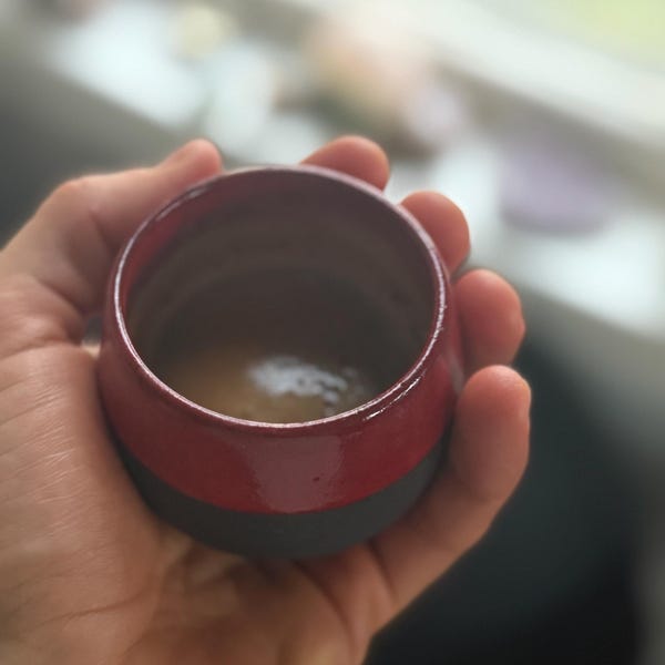 Dripping Style White Clay Brown Glaze Pottery, Handmade Stoneware ...