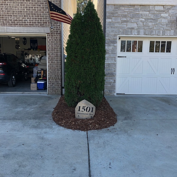 House Address Sign Elegant - Engraved Stone - Personalized - Garden ...