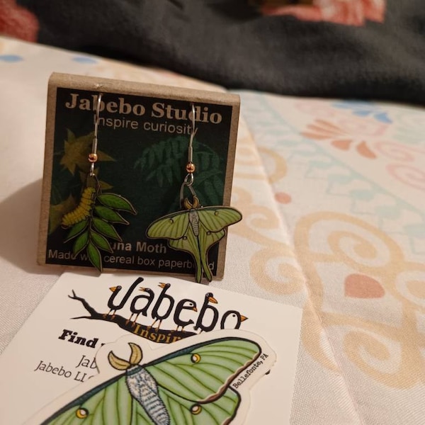 Luna Moth Earrings by Jabebo, Inspiring Curiosity With Recycled Cereal ...