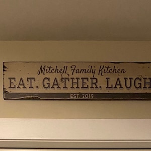 Eat Gather Laugh, Gather Sign, Custom Gather Sign, Gather Sign Custom ...