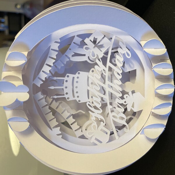 3D Birthday Popup Sphere Papercraft Template, Papercut SVG, Png Pdf ...