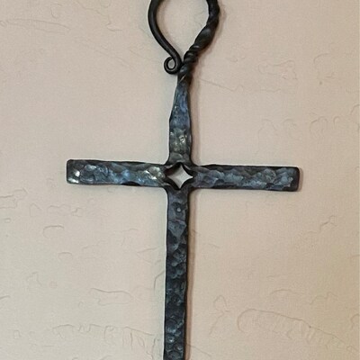 Hand Forged Shepherd's Hook Twisted Backsmith's Cross - Etsy
