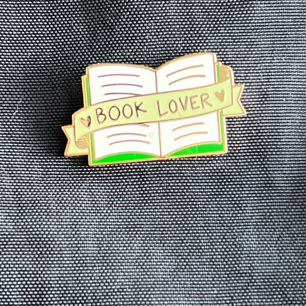 Book Lover Enamel Pin - Bookish Enamel Pin - Open Book Reading Pin ...