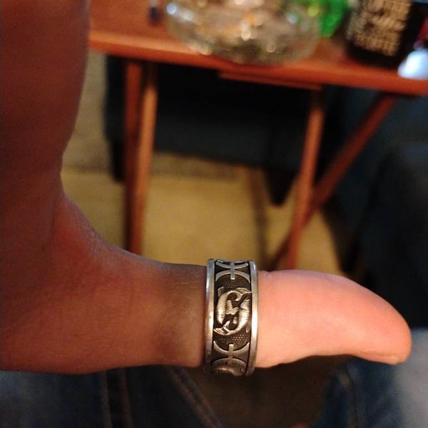 Barong God of Good Mens Ring in Silver, Balinese Mythology Gothic Ring ...