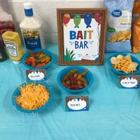 Bait Bar Sign, Fishing Table Sign, Fishing Party Food Signs, Fishing ...