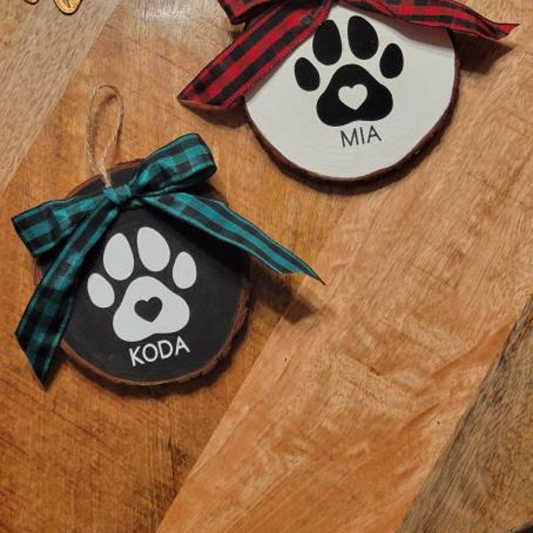 Paw Print Ornaments, Paw Print Dog Ornament, Christmas Gift ...