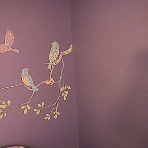 Pastel Birds on Tree Branch Wall Decal Set - Etsy