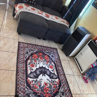 Art Deco House Fly Rug, Bug and Flowers Vintage Rug, Floral Persian Rug ...