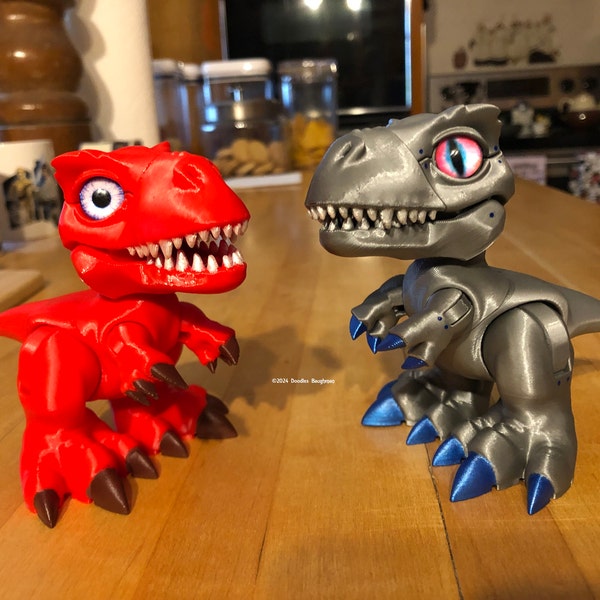 Boon Tiny T-rex Dinosaur 3d Printed Articulated Custom Realistic Glass ...