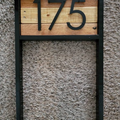 House Number Stake for Yard Reclaimed Wood House Number Sign for Garden ...