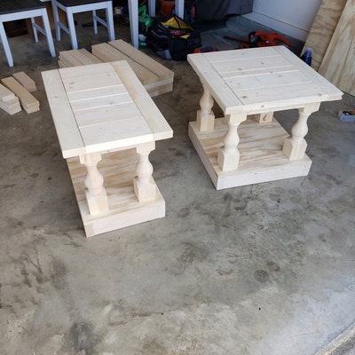 Pine Countryside Farmhouse Bench Legs Set of 4 Sustainably Harvested ...