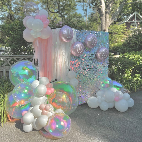 Christmas Backdrop, Photo Backdrop, Streamers, Wall Backdrop, Plastic ...