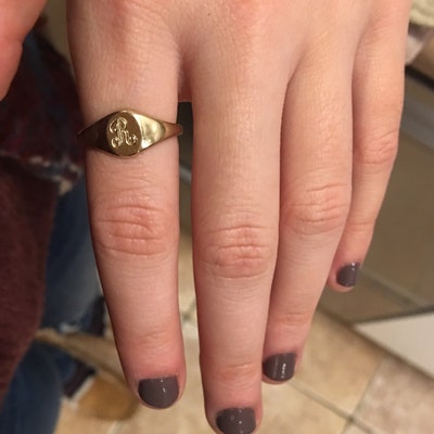 Signet Ring, Gold Signet Ring, Oval Signet Ring, Initial Signet Ring ...