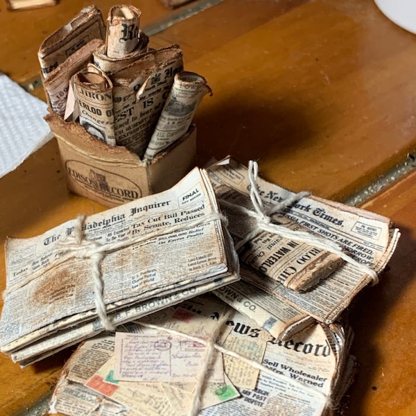 Dollhouse Miniature Newspaper PDF Printable Template 5 Pages in 1:12 ...