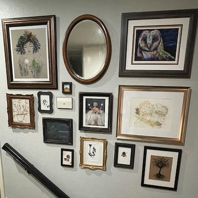 Black GALLERY WALL FRAME Set, Modern Farmhouse Round Picture Frames ...