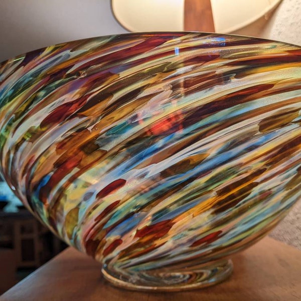 Very Large - Very Heavy - Hand Blown Glass Bowl - Original Design by ...