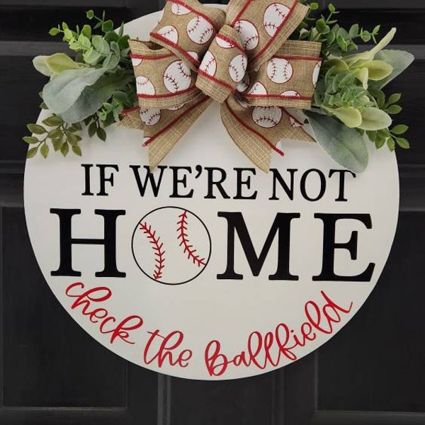 Front Door Decor | Baseball Sign | Coaches Gift | Baseball Wreath ...