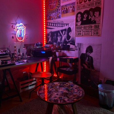 Classic Rock Art End Table Album Cover Art Rock and Roll Albums Side ...