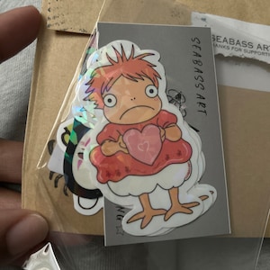 Ponyo Heart Studio Ghibli Stickers Cute Sparkle Holographic Sticker ...