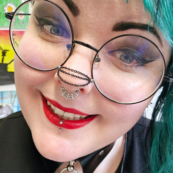 Triple Nose Chain: Stainless Steel Piercing Jewelry, Custom Length - Etsy