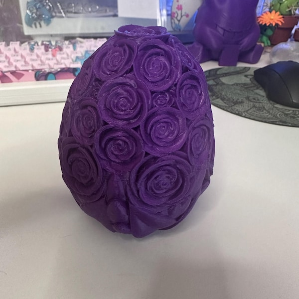 Rose Egg STL Print Files, Print in Place, Easter Egg, Mystery Egg ...