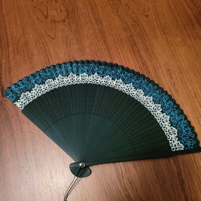Elegant Green Folding Fan, Classic Hand Fan, Christmas Gift, Best ...