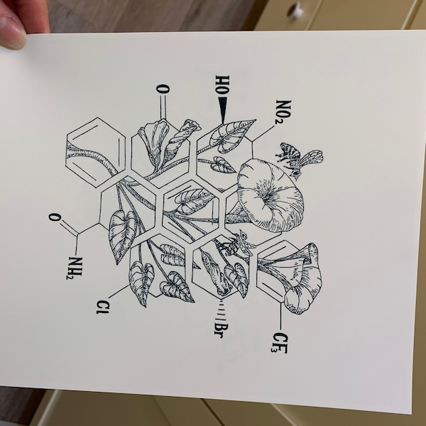 Chemistry Flowers: Science Illustration Art - Etsy