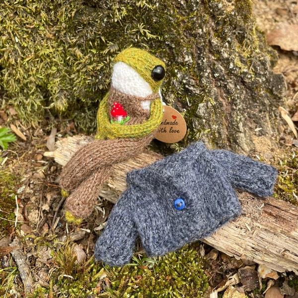 Knitted Frog in Dress Knitted Frog in Sweater Movable Froggy Frog and ...